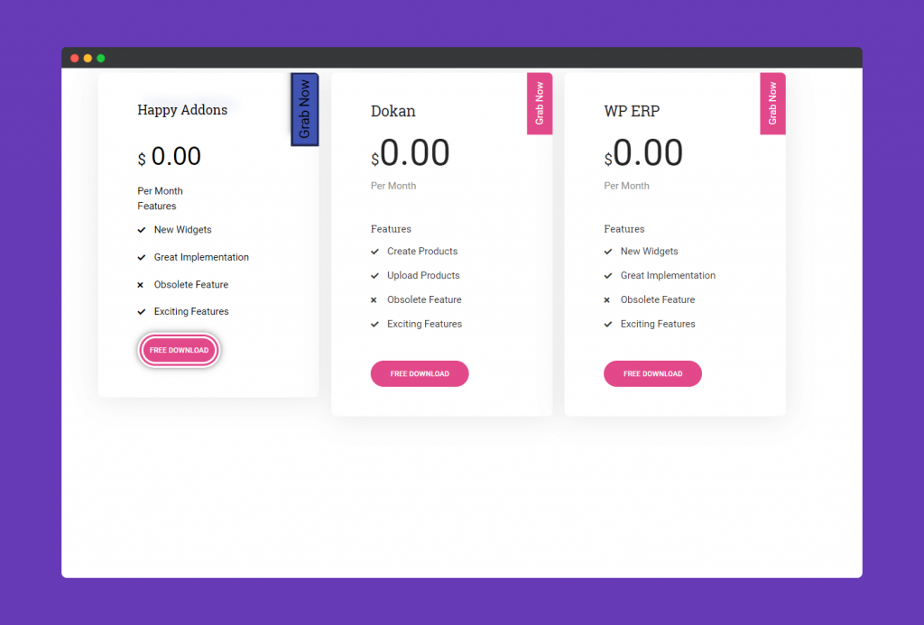 Pricing Table - HappyAddons