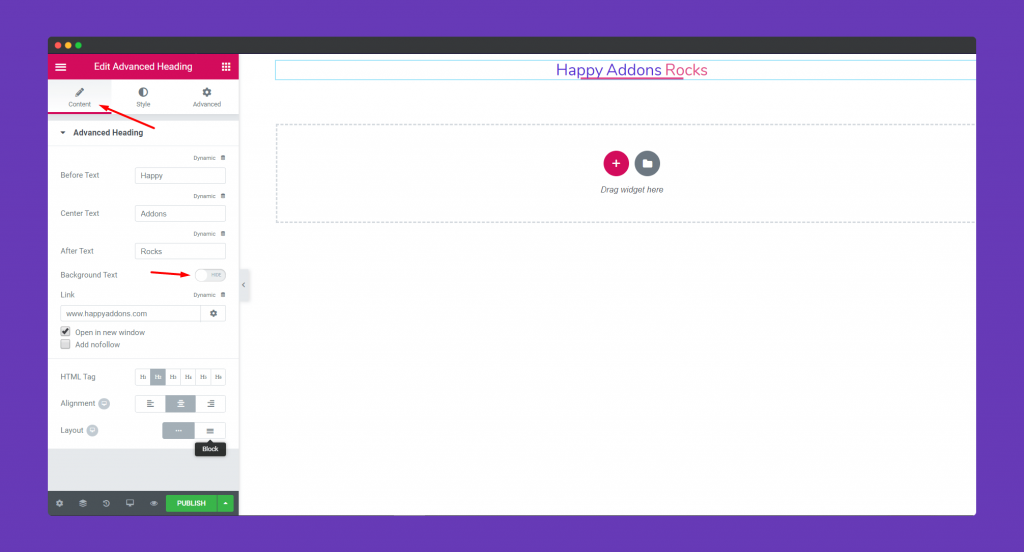 Advanced Heading - HappyAddons
