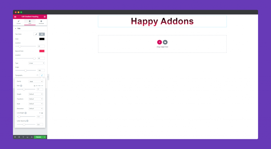 Gradient Heading - HappyAddons