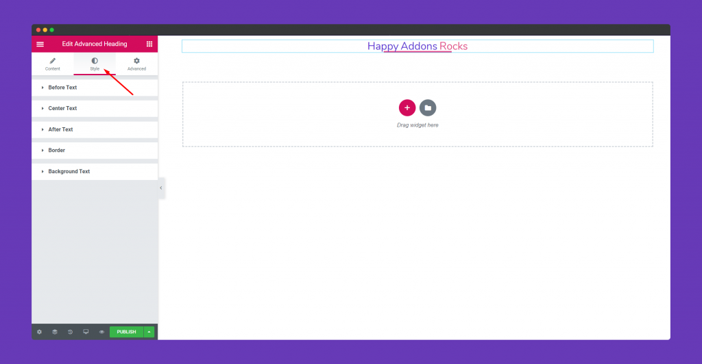 Advanced Heading - HappyAddons