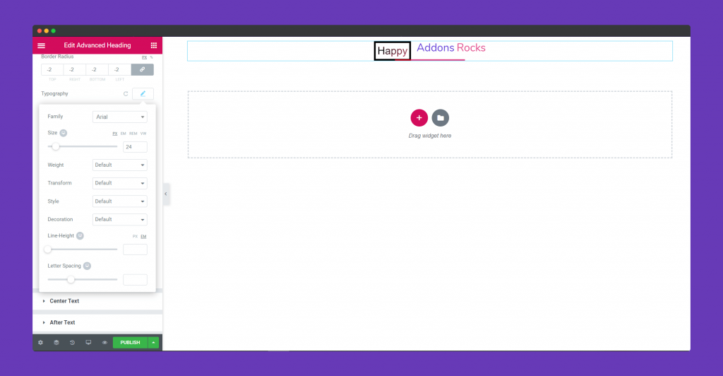 Advanced Heading - HappyAddons