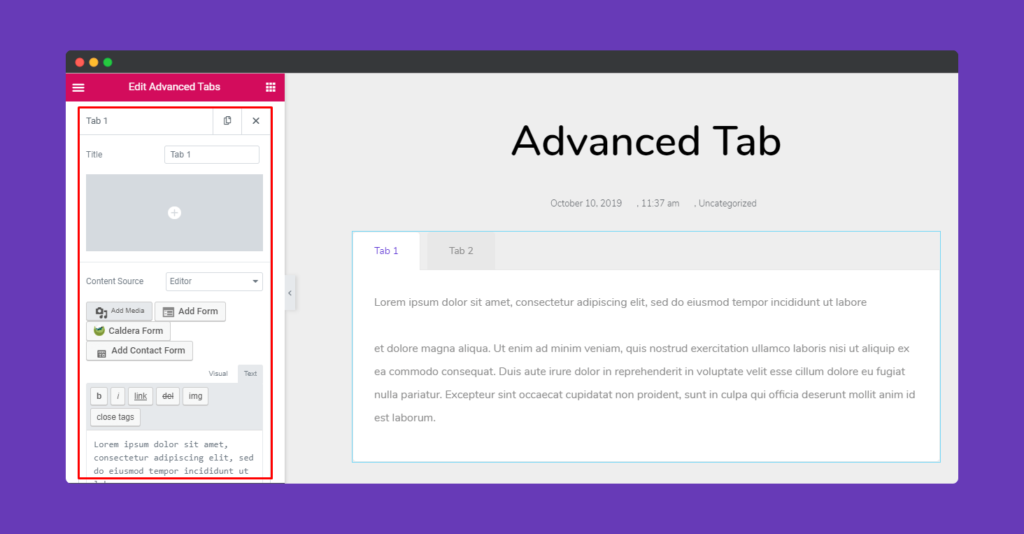 Advanced Tab - HappyAddons