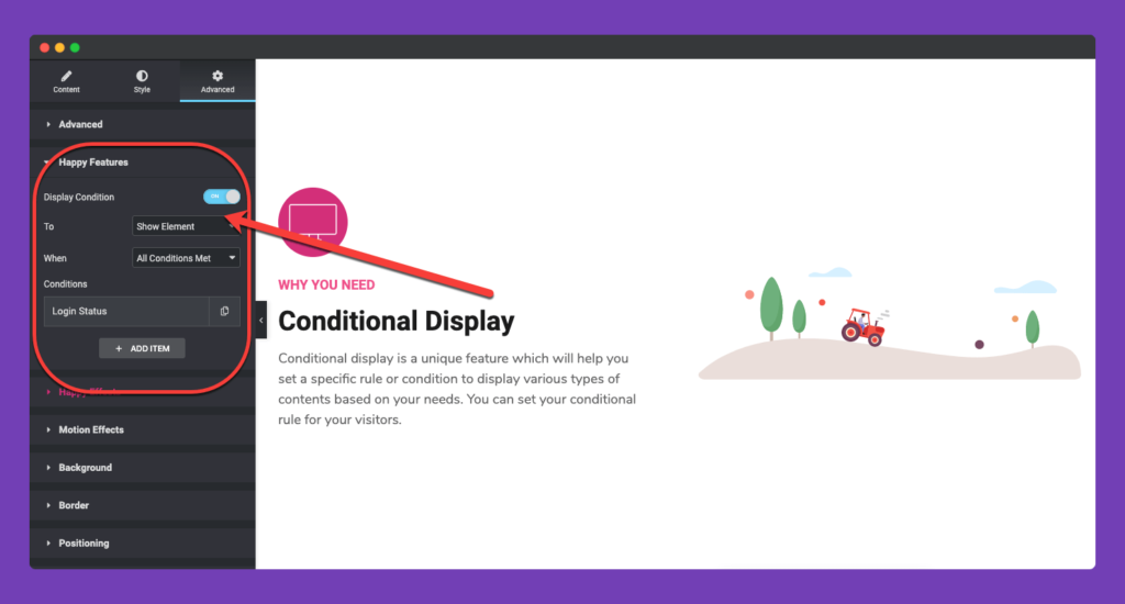 Display Condition - HappyAddons