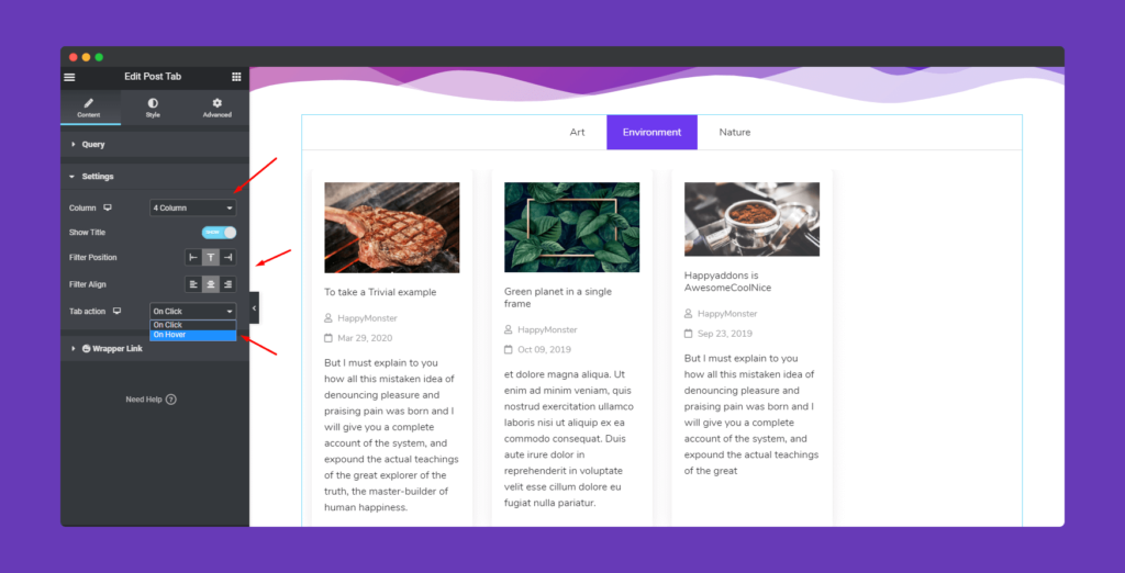 How To Add Post Tab Widget of Happy Elementor Addons