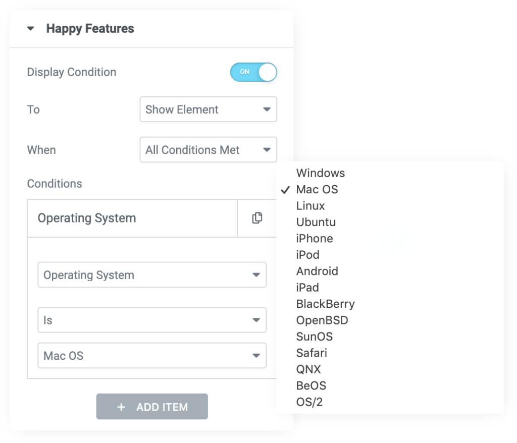Display Condition - HappyAddons