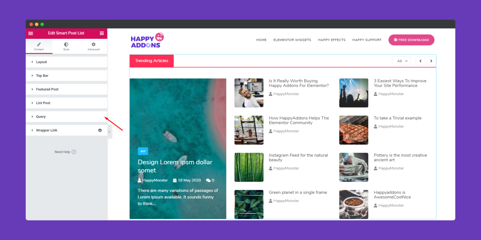 How To Use Smart Post List Widget - HappyAddons