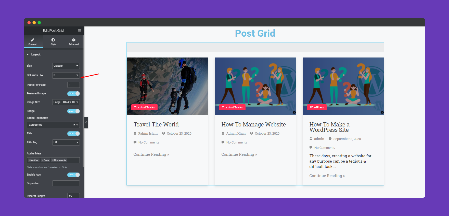 Post Grid Widget - HappyAddons