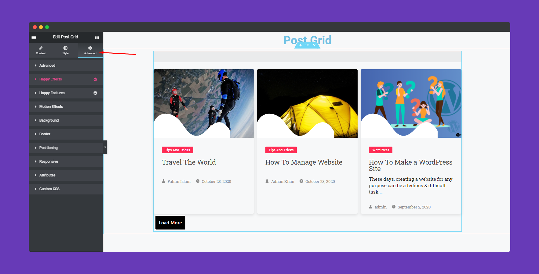 Post Grid Widget - HappyAddons