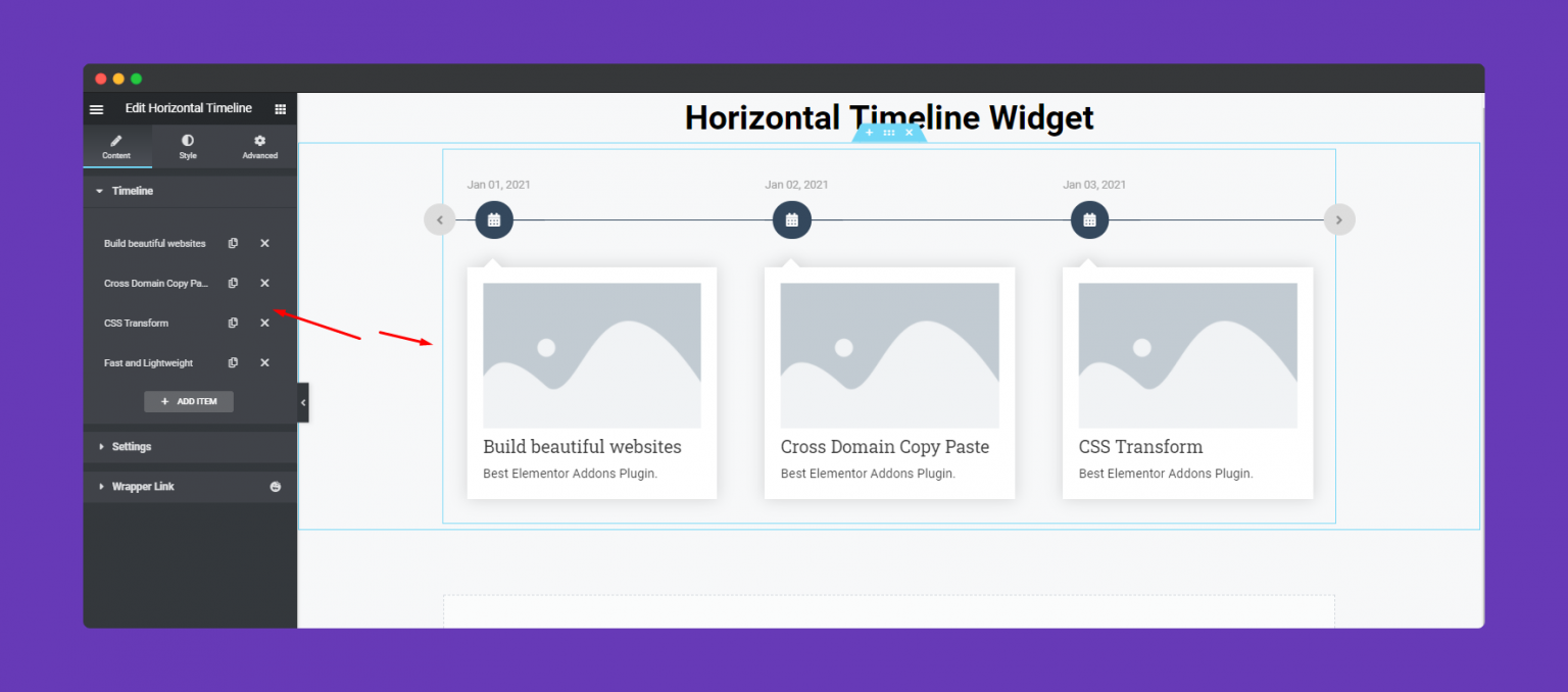 How To Use Horizontal Timeline Widget of Happy Elementor Addons