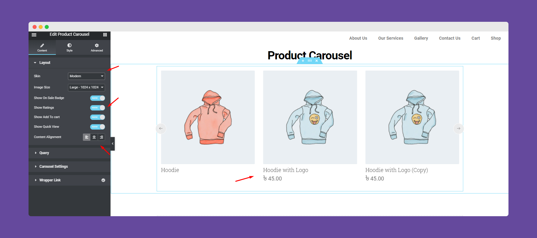 Product Carousel Widget of Happy Elementor Addons