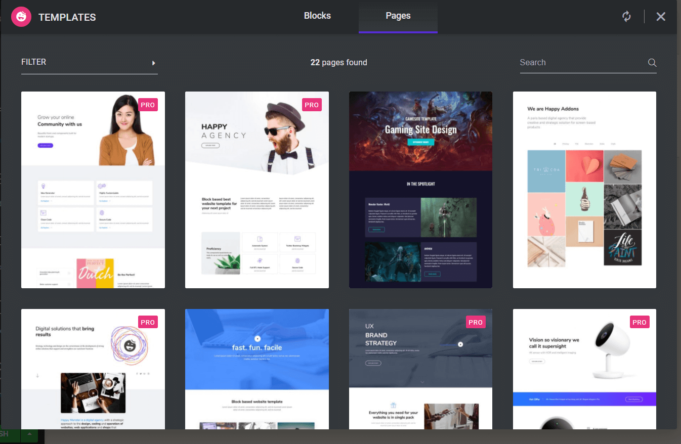 Introducing Full Page Editing Templates Of Happy Addons