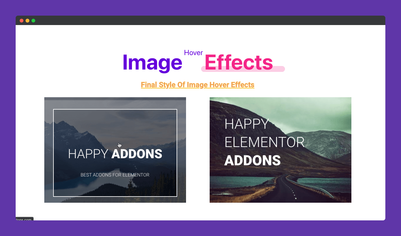 Elementor Image Hover Effect - HappyAddons