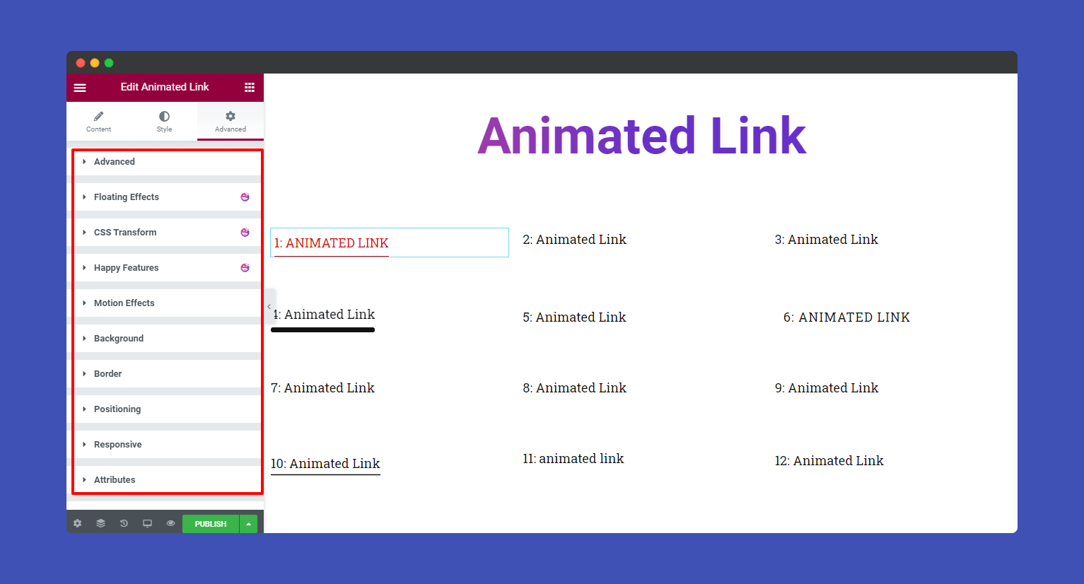 Animated Link - HappyAddons