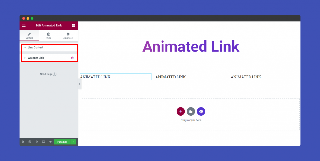Animated Link - HappyAddons