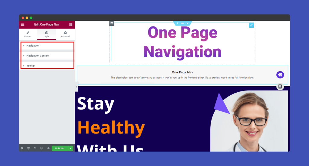 One Page Navigation - HappyAddons