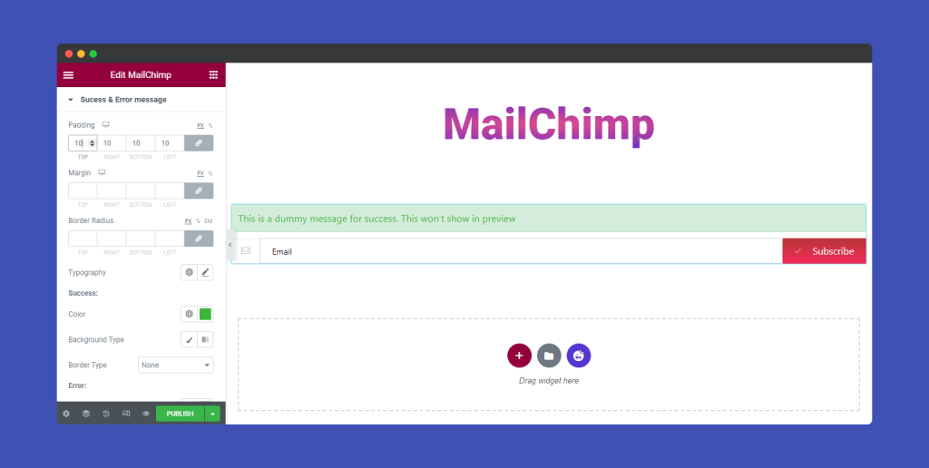 MailChimp Form - HappyAddons