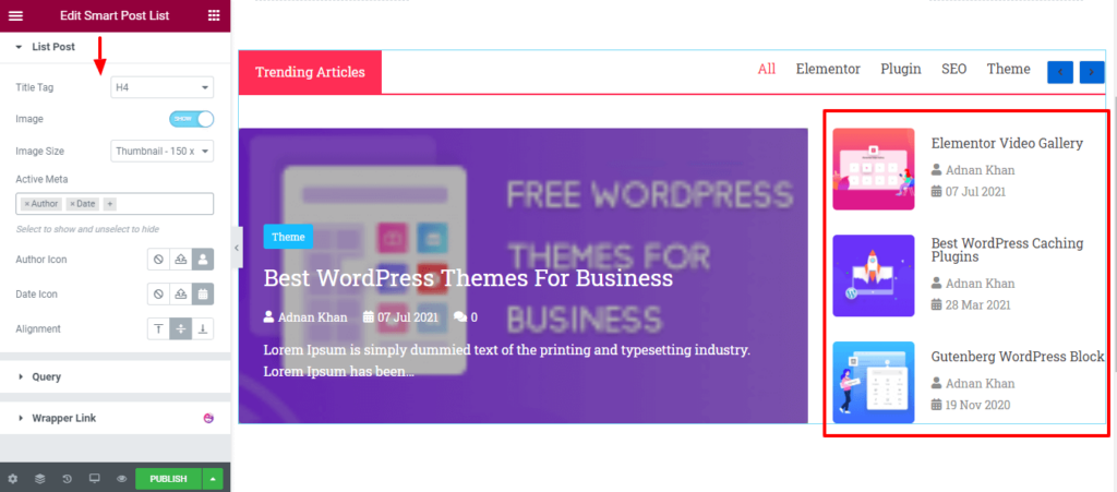 How to Use Smart Post List Widget in Elementor Website