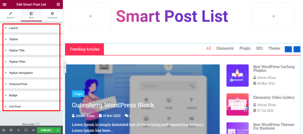 How to Use Smart Post List Widget in Elementor Website
