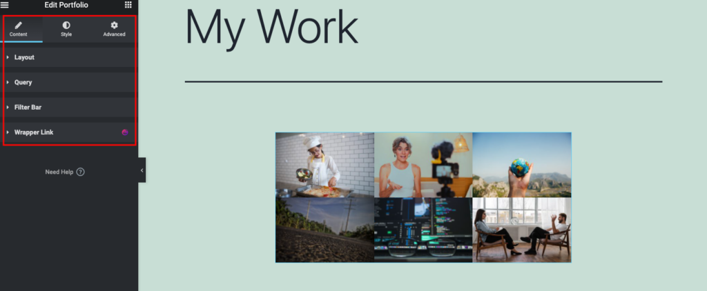 Customizing Elementor Nav Menu and Portfolio Widget