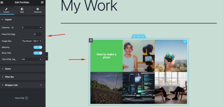 Customizing Elementor Nav Menu and Portfolio Widget