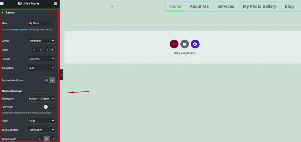Customizing Elementor Nav Menu And Portfolio Widget