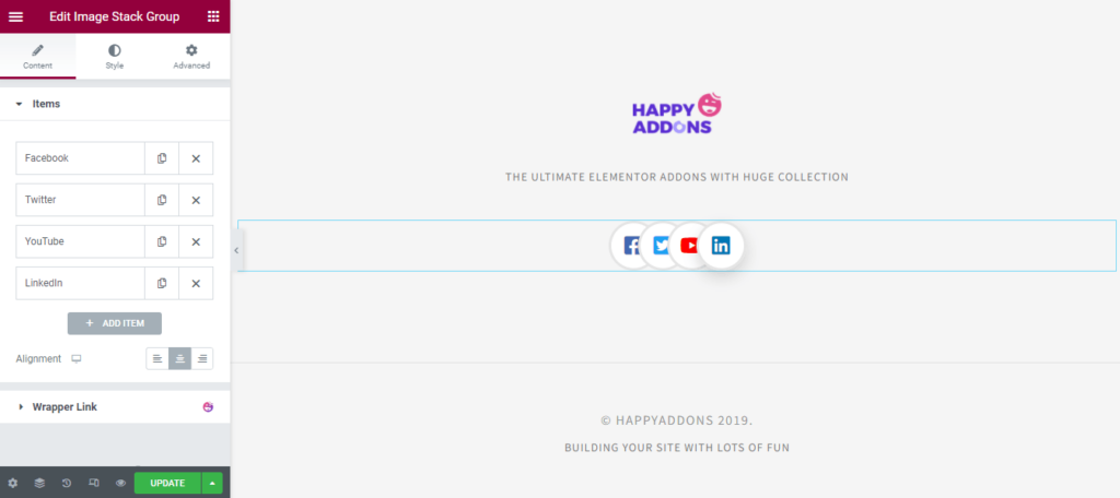 How To Use Image Stack Group Widget - HappyAddons
