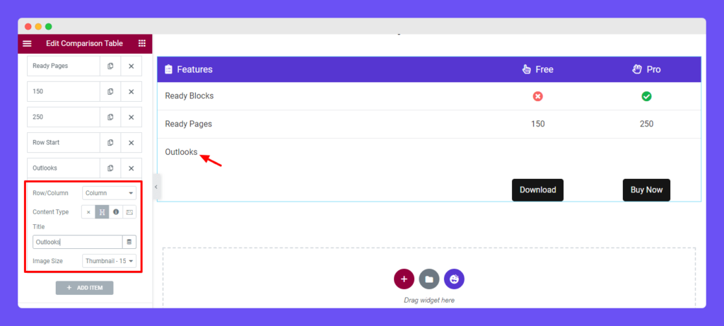 Comparison Table - HappyAddons