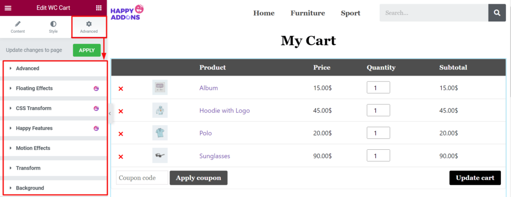How to Edit WooCommerce Cart Page with Elementor