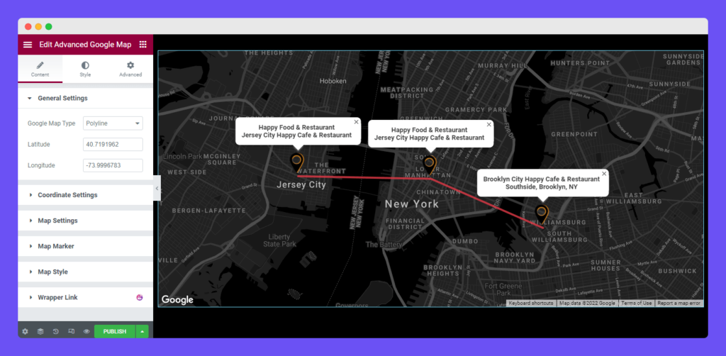 Advanced Google Map - HappyAddons