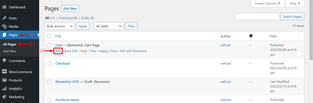 How to Edit WooCommerce Cart Page with Elementor
