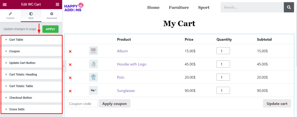 How to Edit WooCommerce Cart Page with Elementor