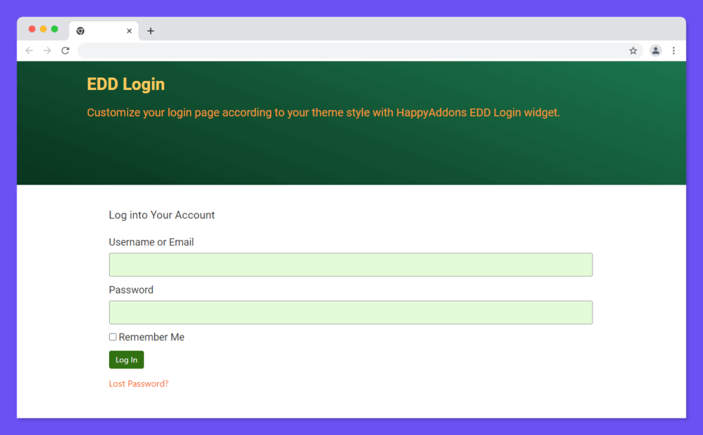EDD Login - HappyAddons