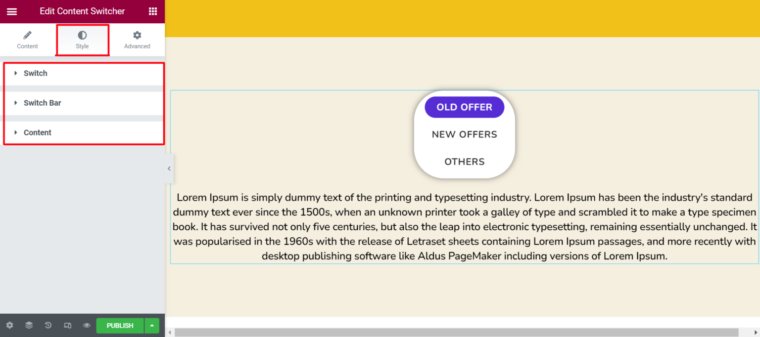 How to Use Happy Addons' Content Switcher Widget