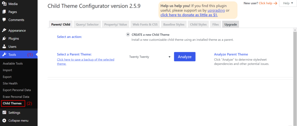 How to Create WordPress Child Theme With and Without Plugin