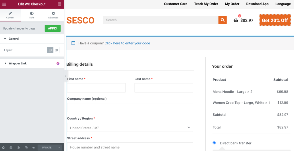 How To Customize Woocommerce Checkout Page With Elementor