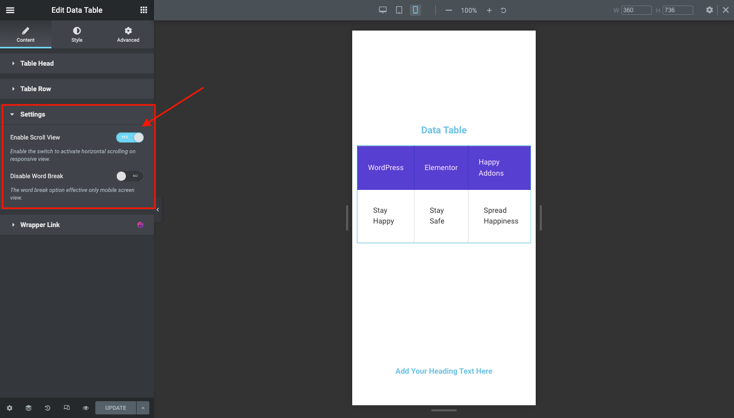 How To Use Data Table Widget Of Happy Elementor Addons