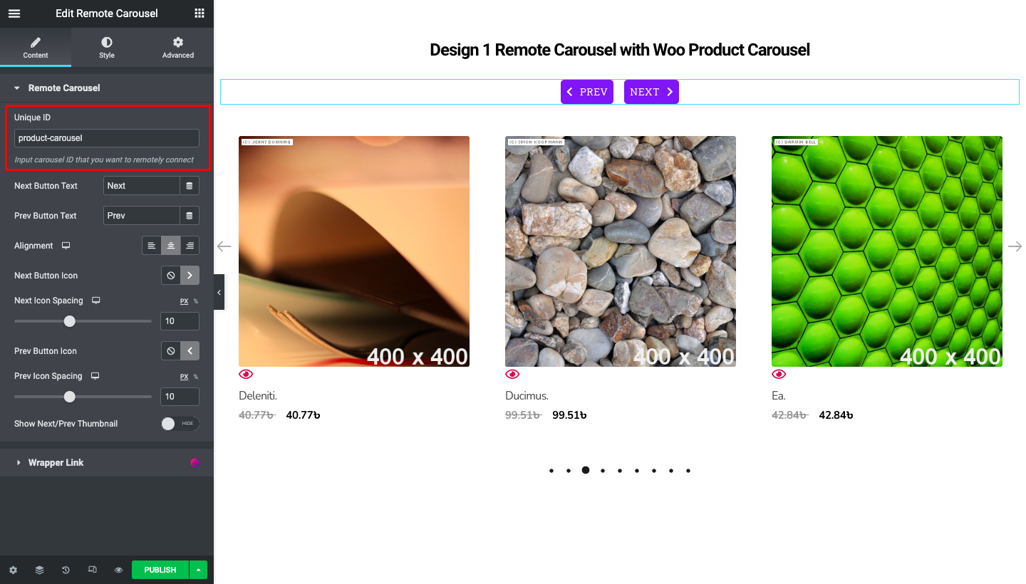 Remote Carousel - HappyAddons