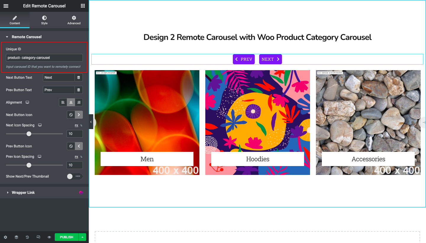 Remote Carousel - HappyAddons