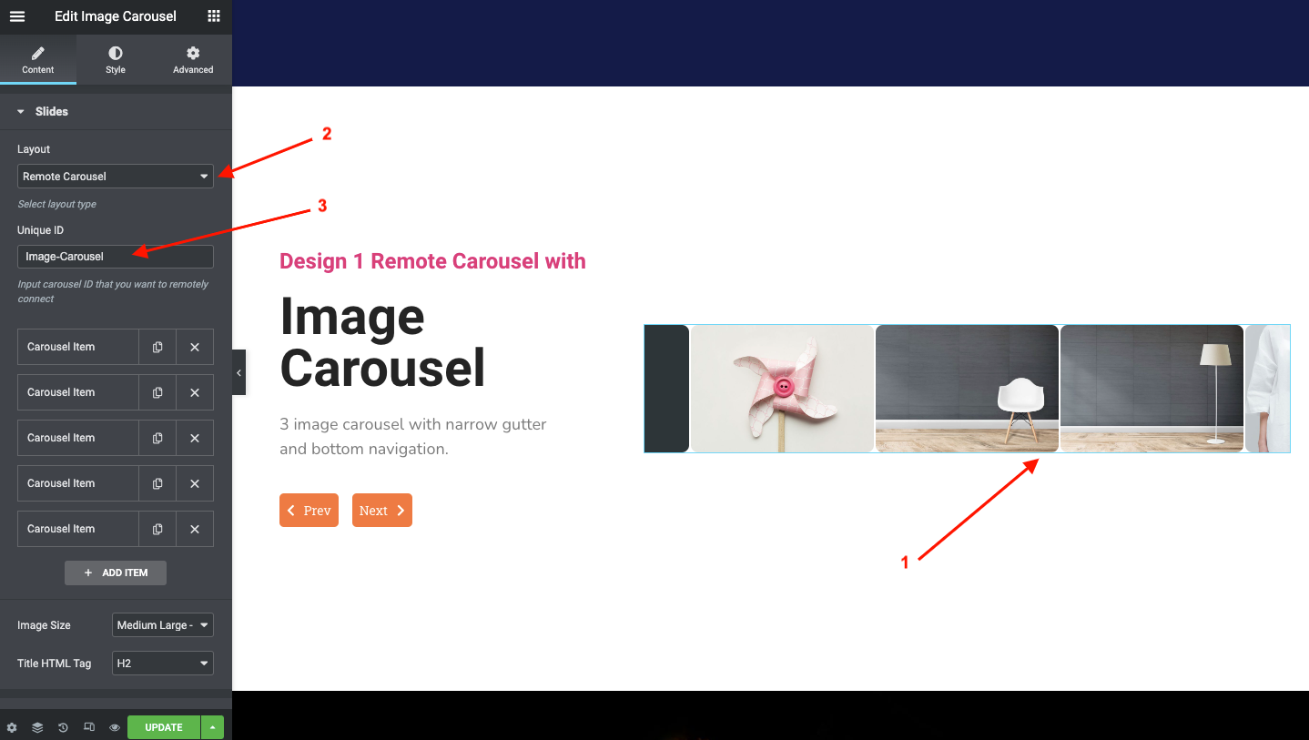 Remote Carousel - HappyAddons