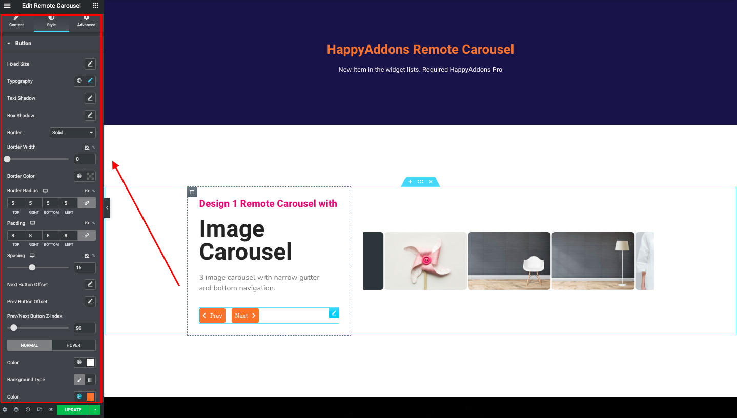 Remote Carousel - HappyAddons