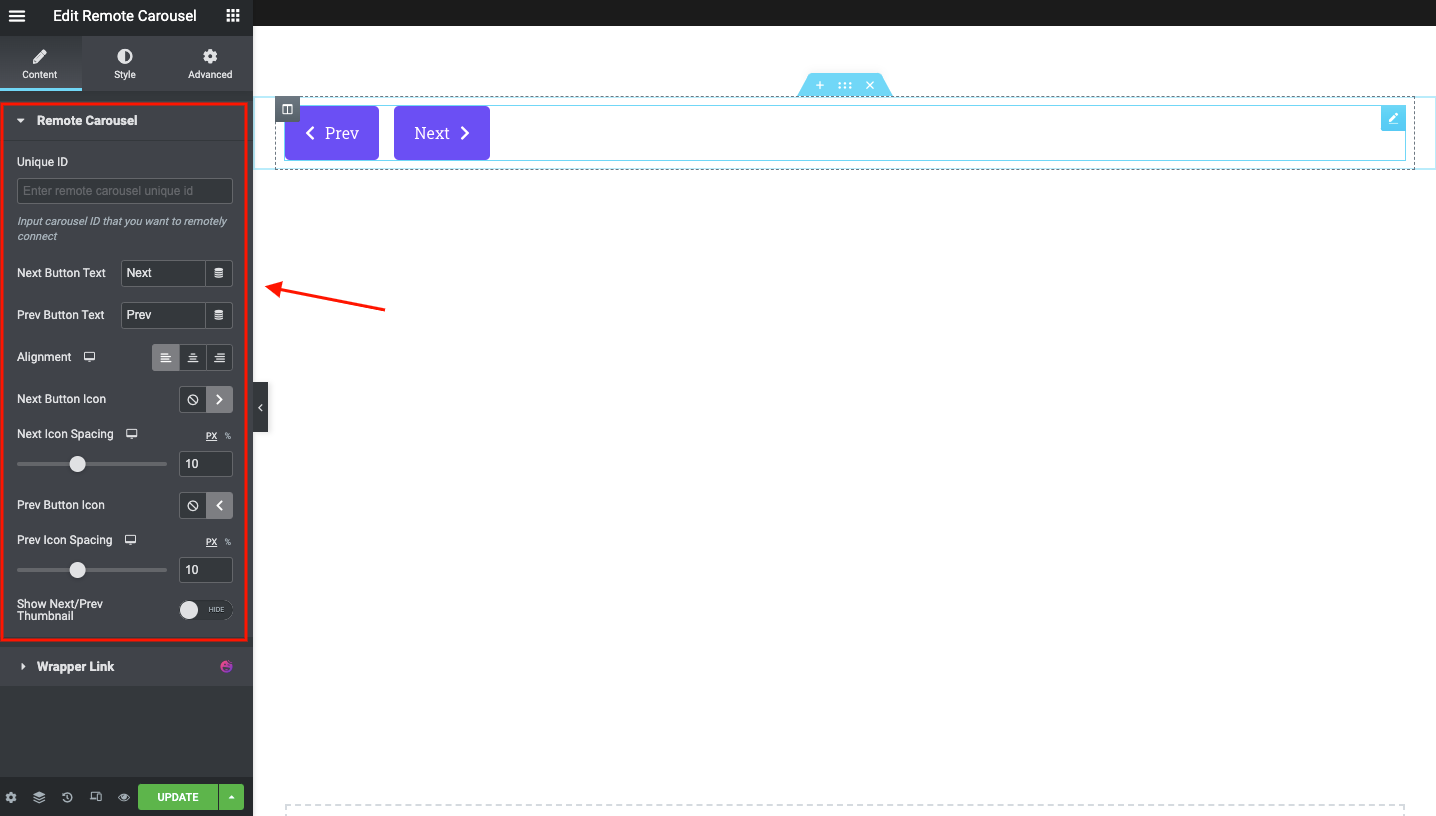 Remote Carousel - HappyAddons