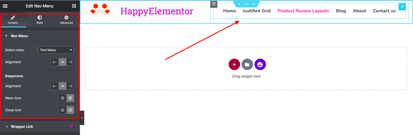 Nav Menu - HappyAddons