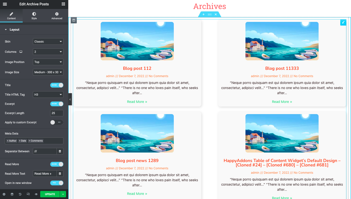 Archive Post - HappyAddons