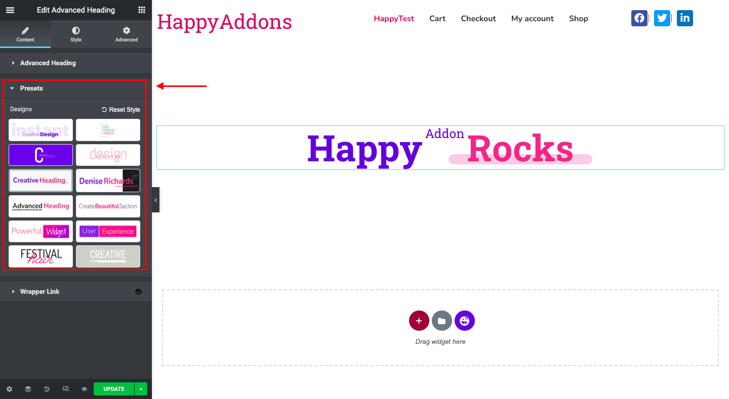 Preset - HappyAddons