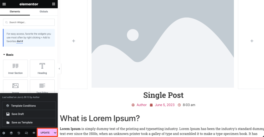 How to Create a Blog Post Template in Elementor