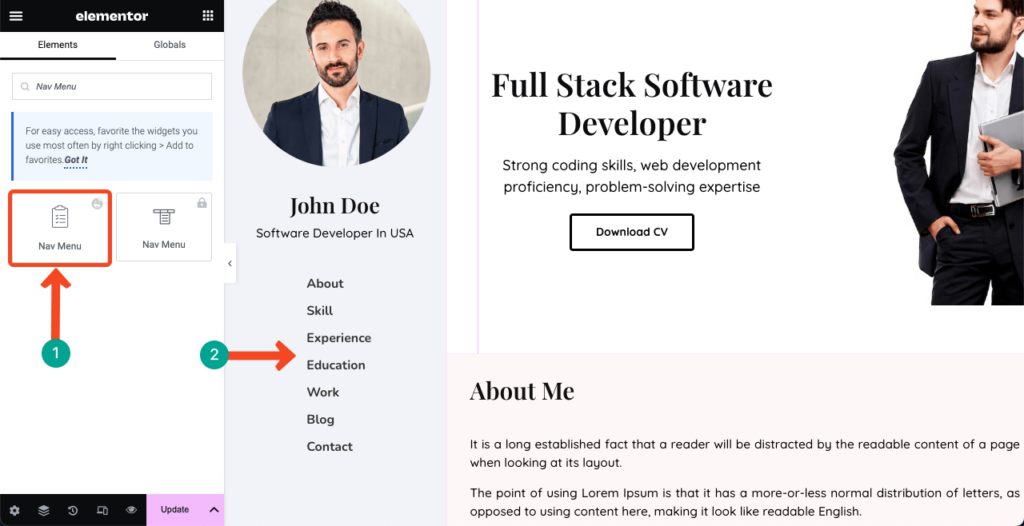 How to Create a Resume Website By Drag and Drop (Elementor)