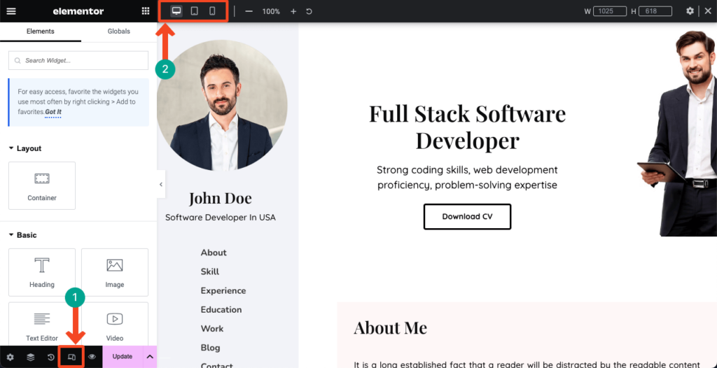 How to Create a Resume Website By Drag and Drop (Elementor)