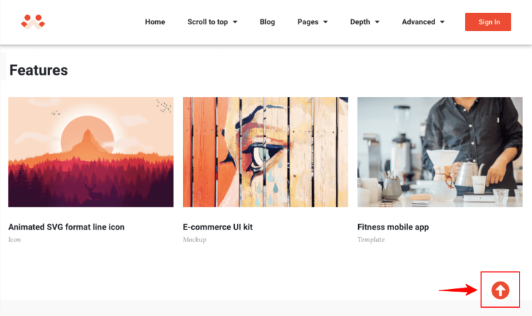Scroll to Top Feature - HappyAddons