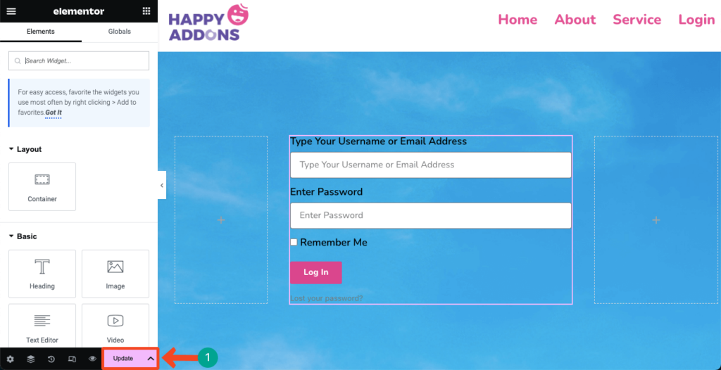 How to Create a Login Page on WordPress with Elementor