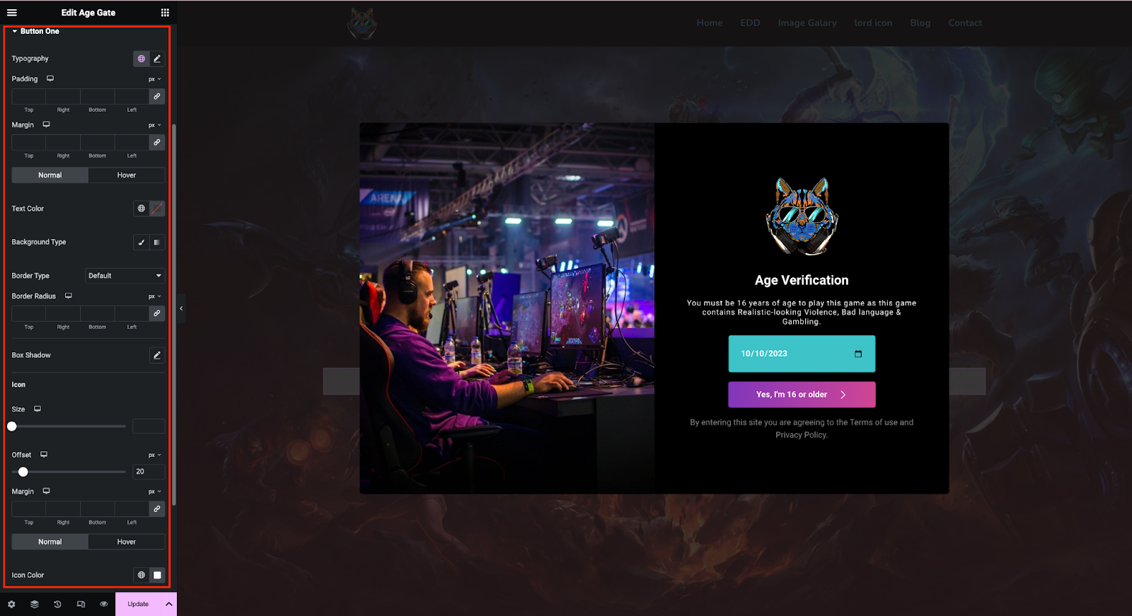 Age Gate - HappyAddons